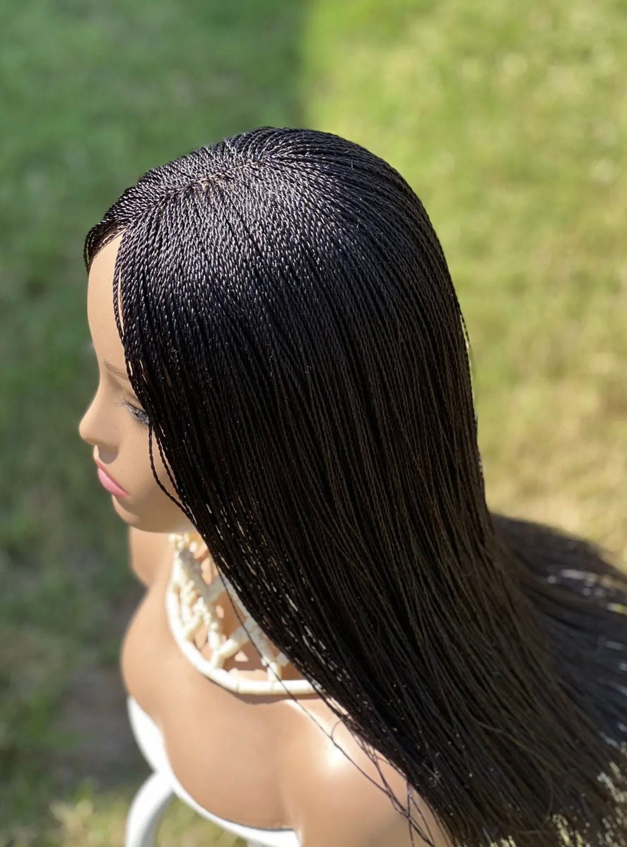 Braided Micro Twist Wig Black - Etsy