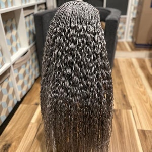 Braided Gray Waterwave Lacefront Wig - Etsy