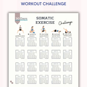 30 Day Somatic Exercise Challenge Somatic Healing Coping Skills Nerve ...