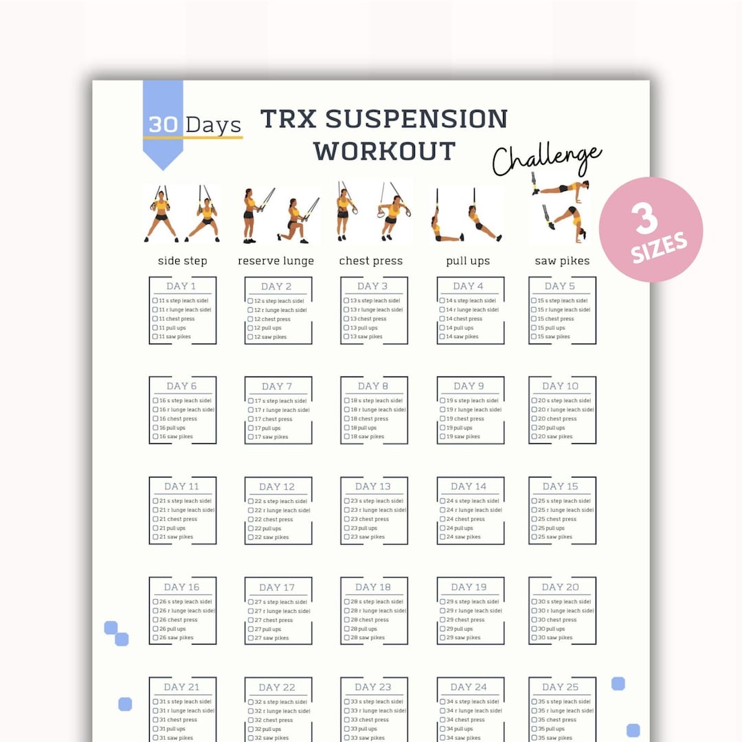 30 Day Trx Suspension Workout Challenge |fitness Challenge | Workout ...