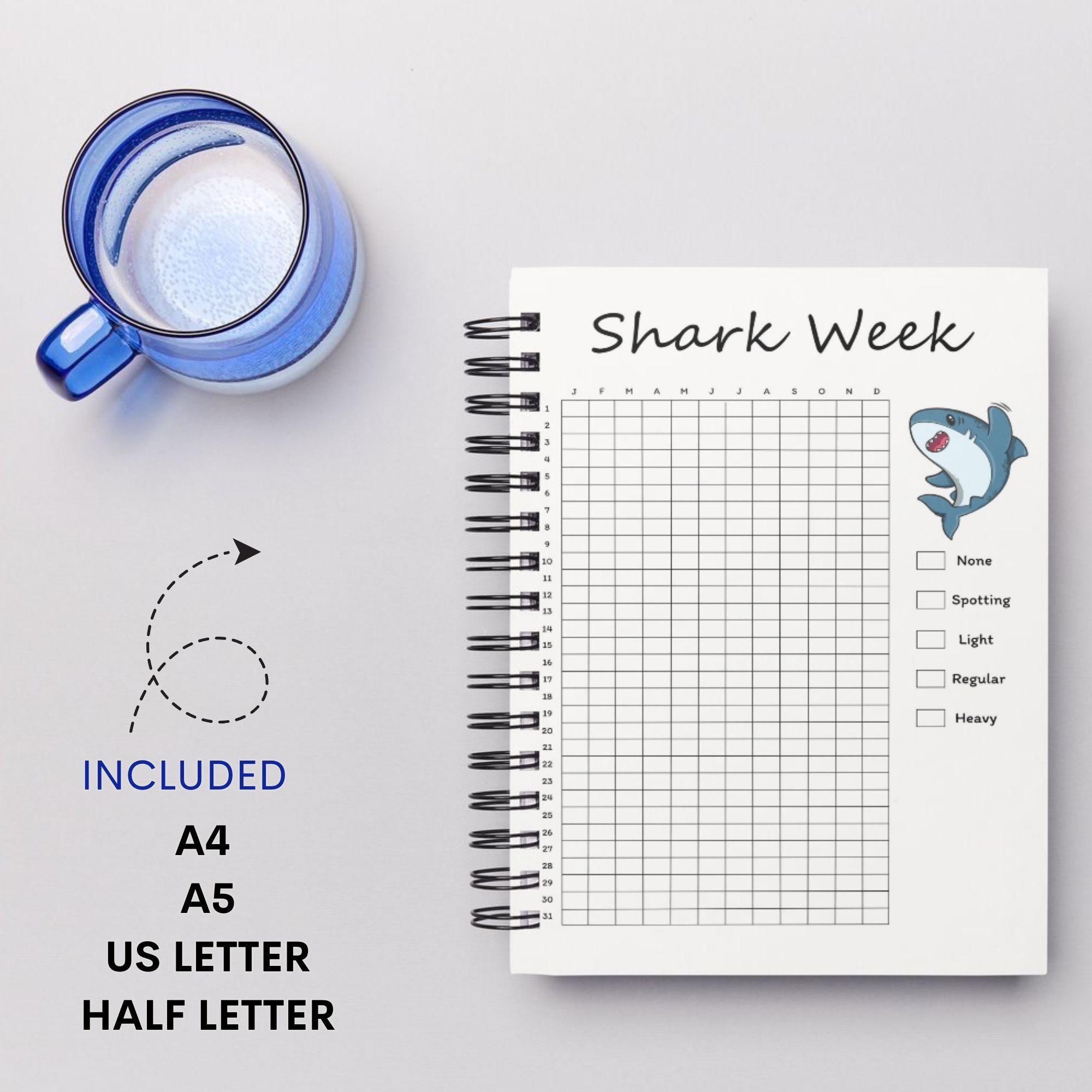 Shark Week |period Tracker |ovulation Tracker | Monthly Cycle ...