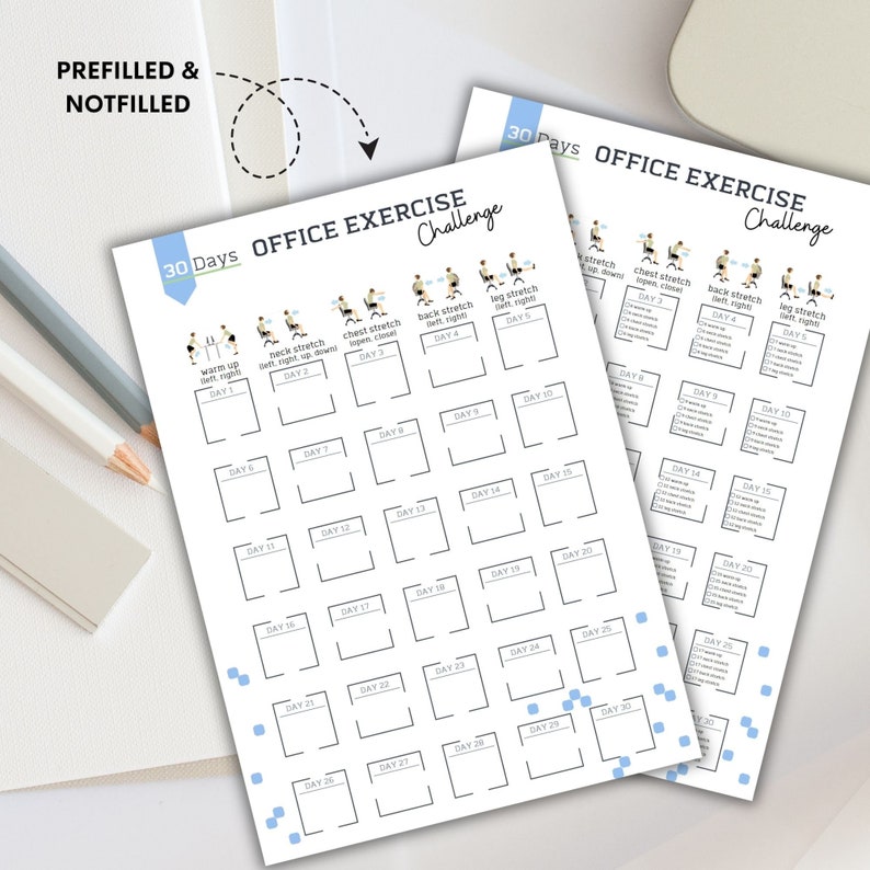 30 Day Office Exercise Challenge | Should Neck Exercise |desk Yoga ...