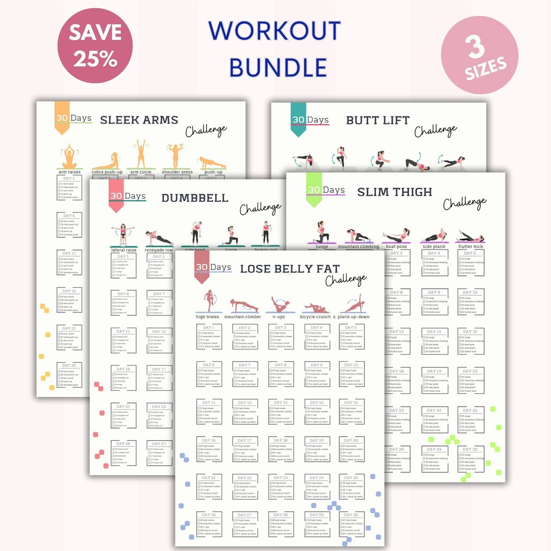 Workout Bundle | 5 Products | 30 Day Workout Challenge | House Workout ...