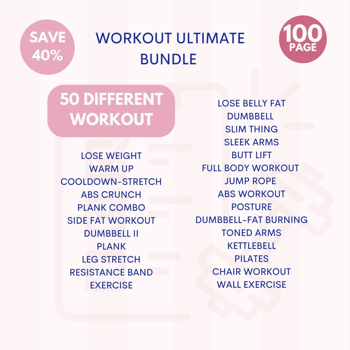 Ultimate Workout Bundle | Workout Workbook | 50 Product | 30 Day ...