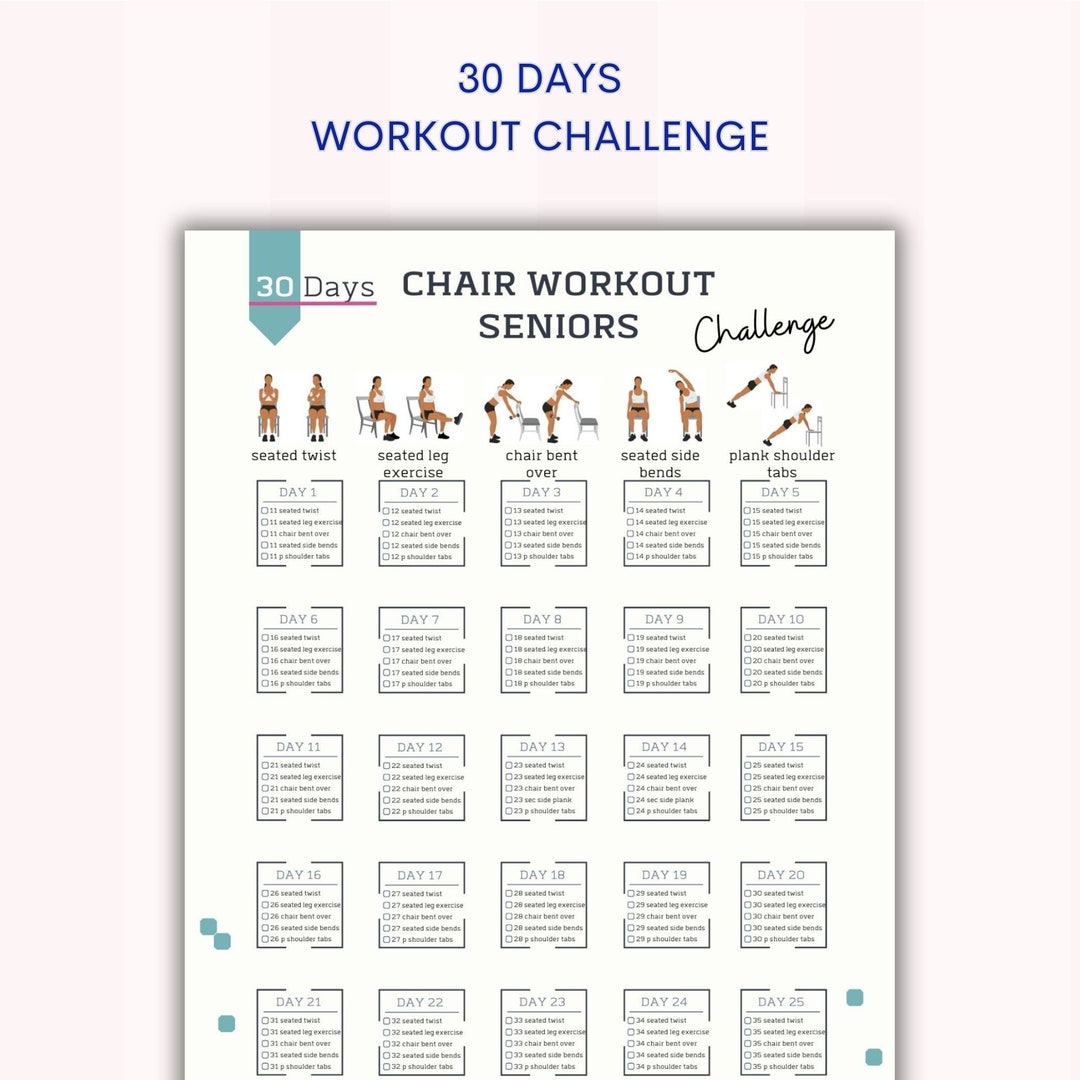 30 Day Chair Workout Seniors Challenge Workout Digital Reshape Summer ...