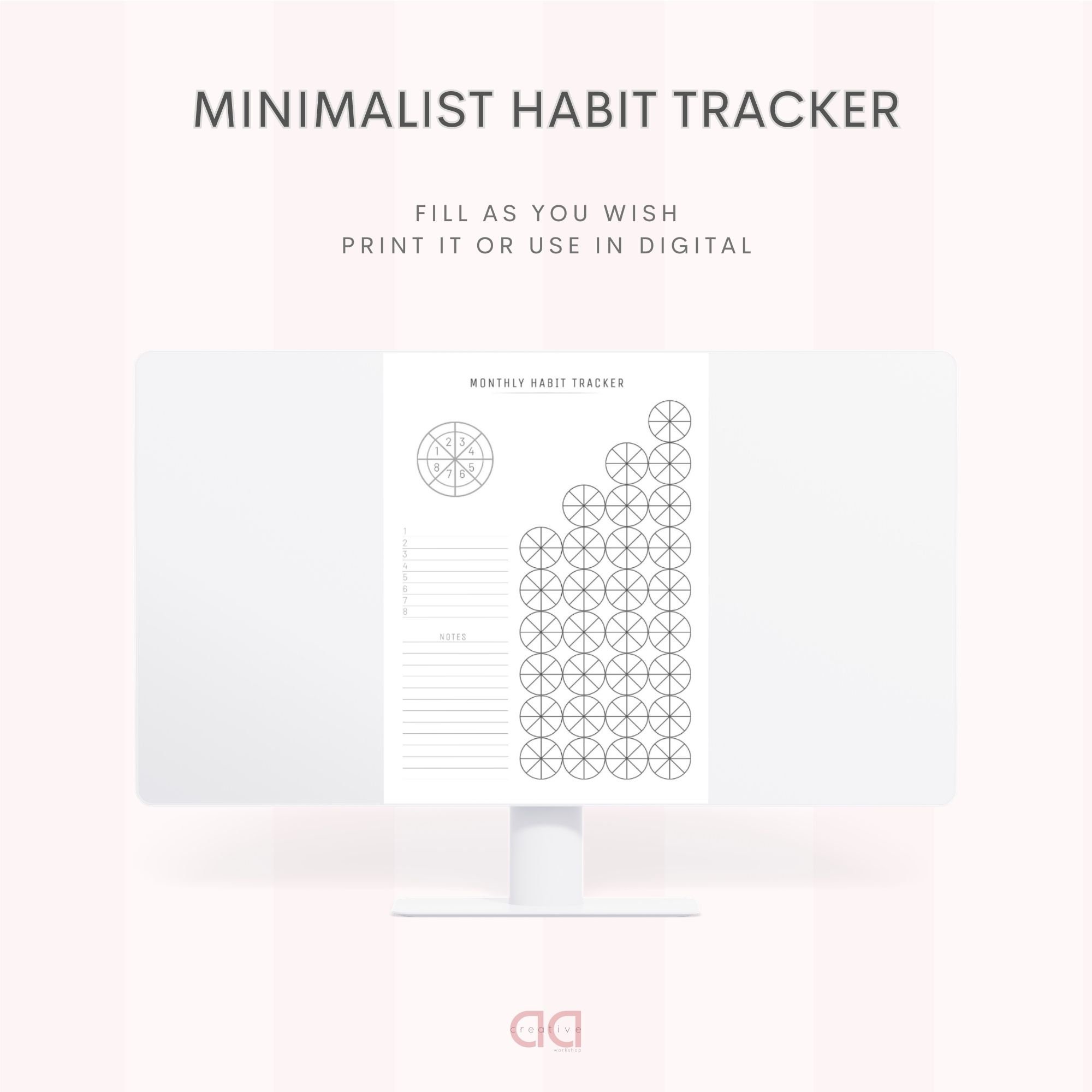 Monthly Habit Tracker | Undated Tracker | Routine Tracker | 30 Day ...