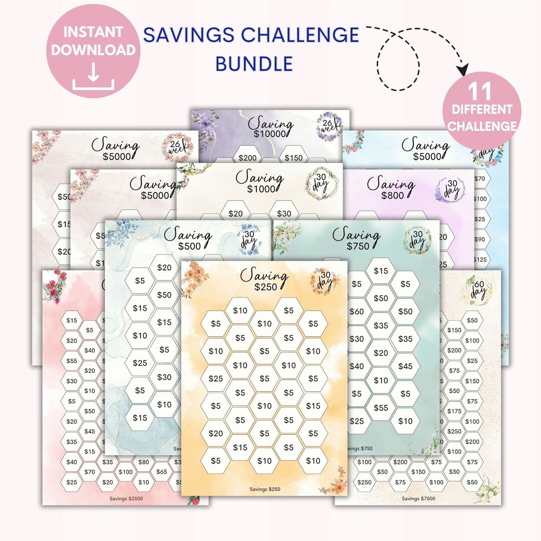 Saving Challenge Bundle 11 | Ultimate Bundle | 500 Saving Bundle | A6 ...