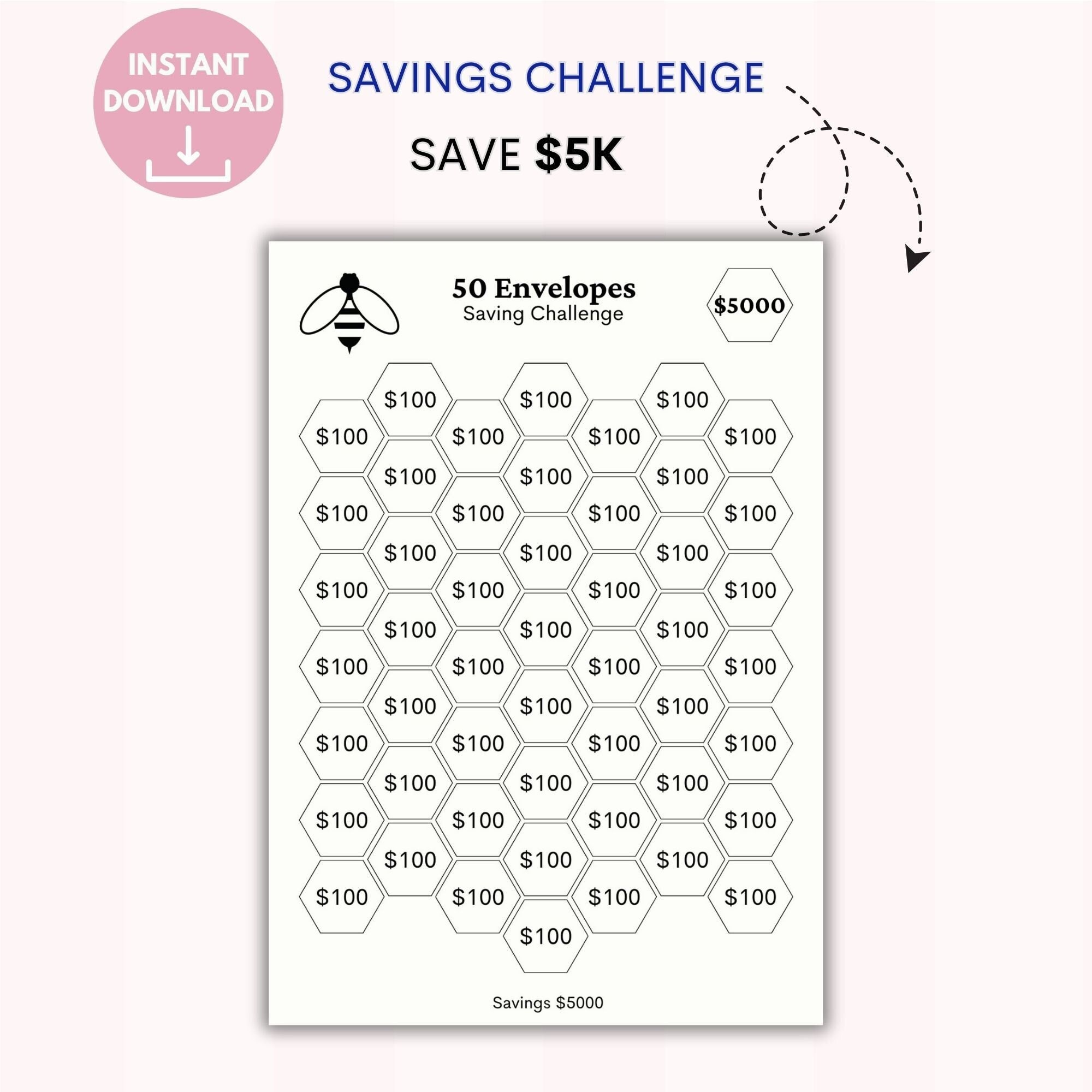 5K Saving Challenge | 100 Dollar Saving | Dollar Saving Challenge | A6 ...