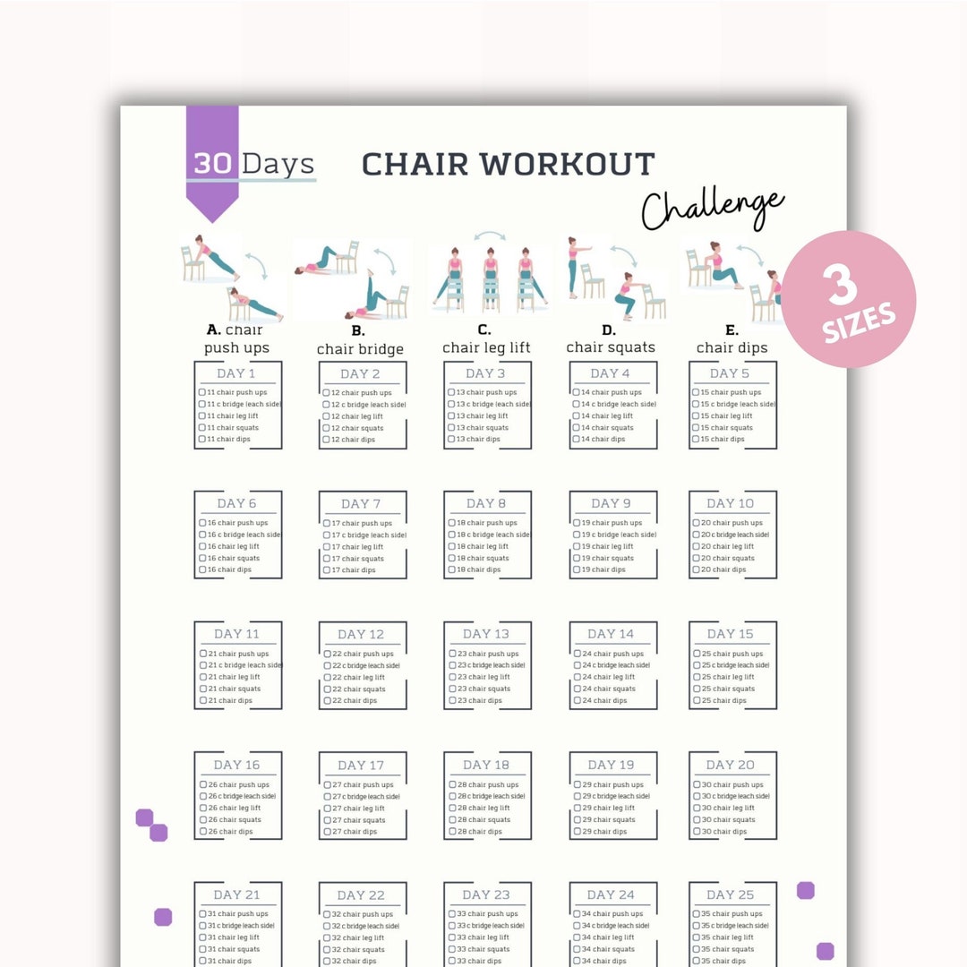 30 Day Chair Exercises Challenge | Workout Digital | Reshape Summer ...