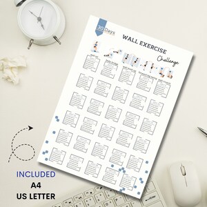 30 Day Wall Exercise Challenge Wall Pilates Workout Digital Reshape ...