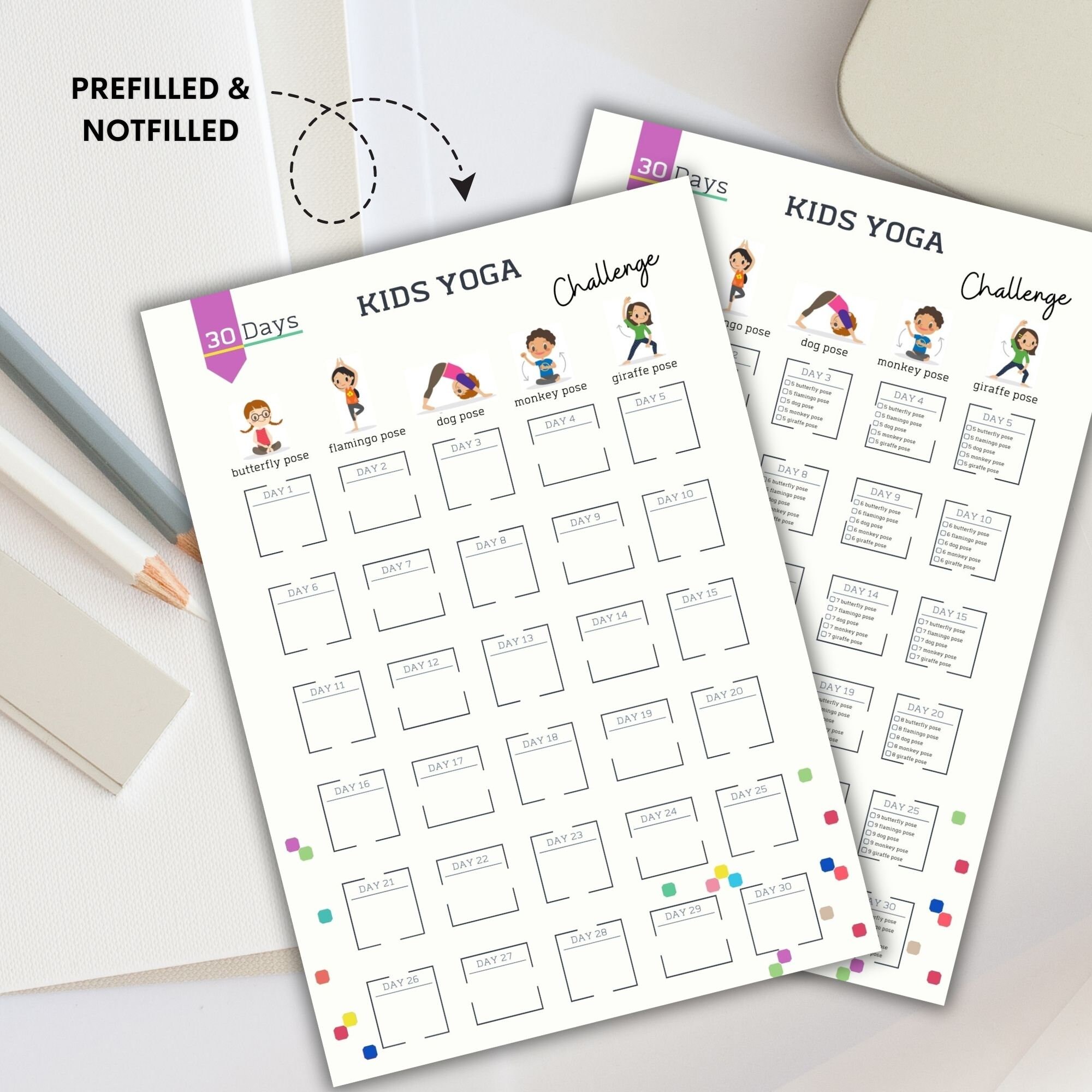 Kids Yoga Bundle 30 Day Kids Yoga Challenge Kids Yoga Stickers and ... Kids Yoga Bundle 30 Day Kids Yoga Challenge Kids Yoga Stickers and ...
