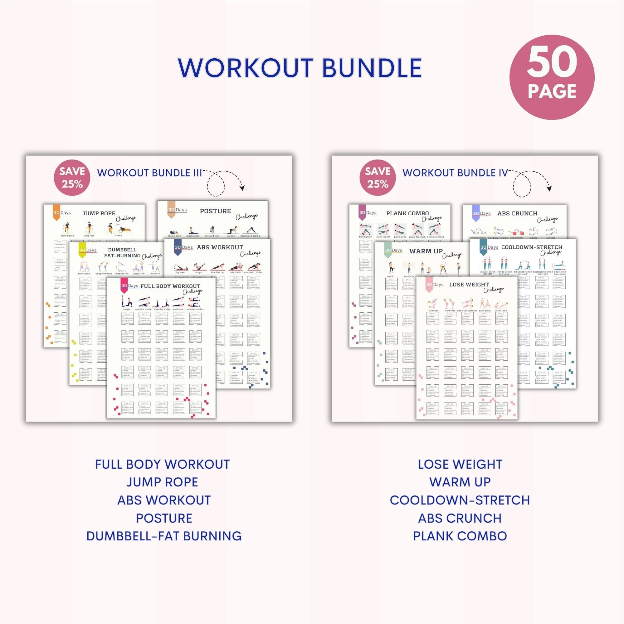 Workout Mega Bundle 25 Products 30 Day Workout Challenge House Workout ...