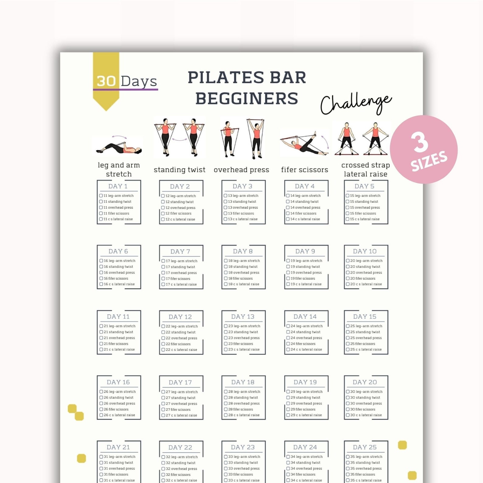 30 Day Pilates Bar Begginers Workout Challenge | Pilates Bar Exercise ...