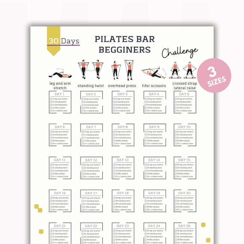 30 Day Pilates Bar Begginers Workout Challenge | Pilates Bar Exercise ...