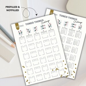 30 Day Toned Things Challenge | House Workout | Quick Workout Planner ...