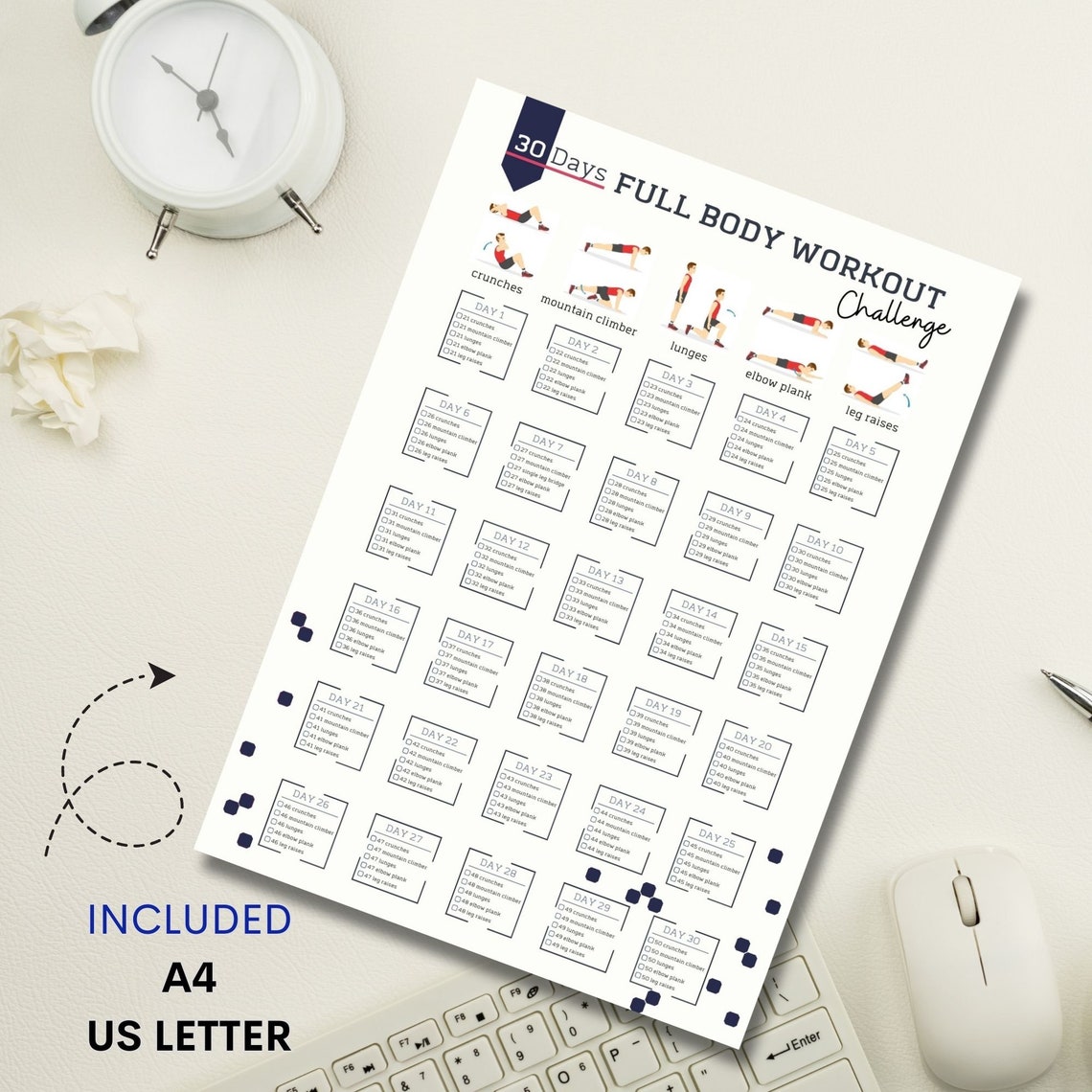 30 Day Full Body Workout Challenge Men House Workout Bodybuilding ...