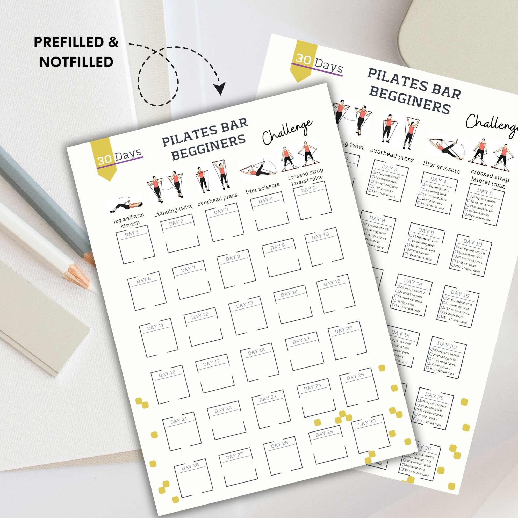 30 Day Pilates Bar Begginers Workout Challenge | Pilates Bar Exercise ...