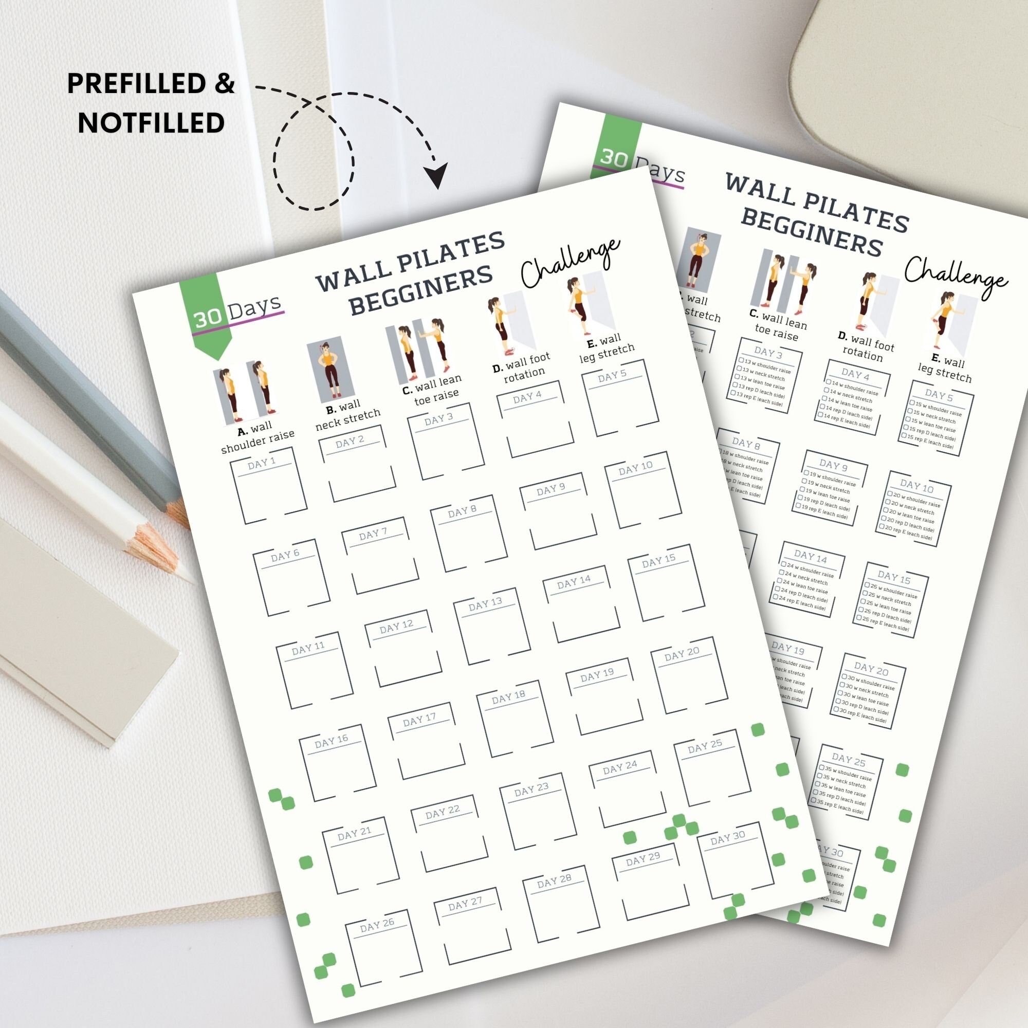 Wall Pilates for Begginerswomen Workout at Home 30 Day Challenge quick ...