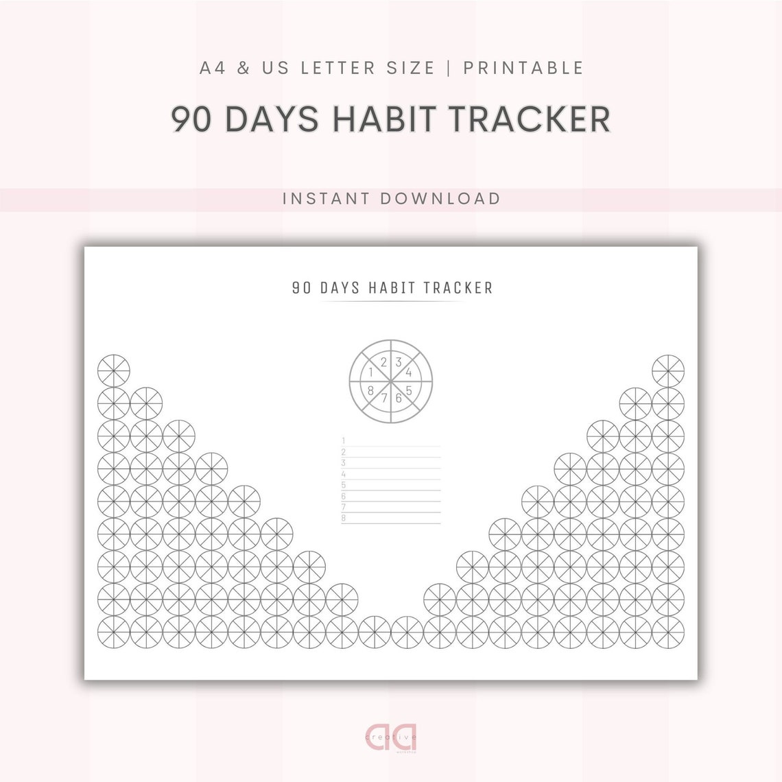 90 Day Habit Tracker Monthly Habit Tracker Undated Tracker Motivational ...