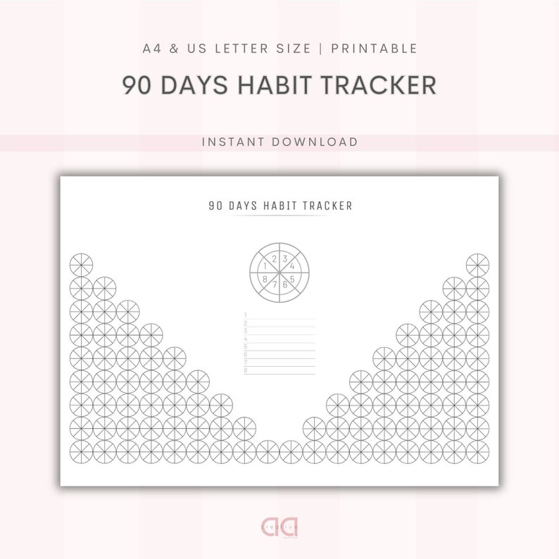 90 Day Habit Tracker Monthly Habit Tracker Undated Tracker Motivational ...