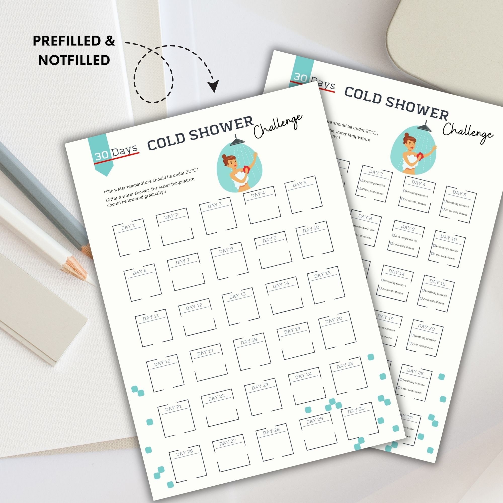 30 Day Cold Shower Challenge | Cold Water Plunge |cold Water Tracker ...