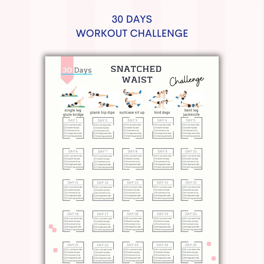 30 Day Snatched Waist Challenge | Waist-trimming | Sleeker Waist |lose ...