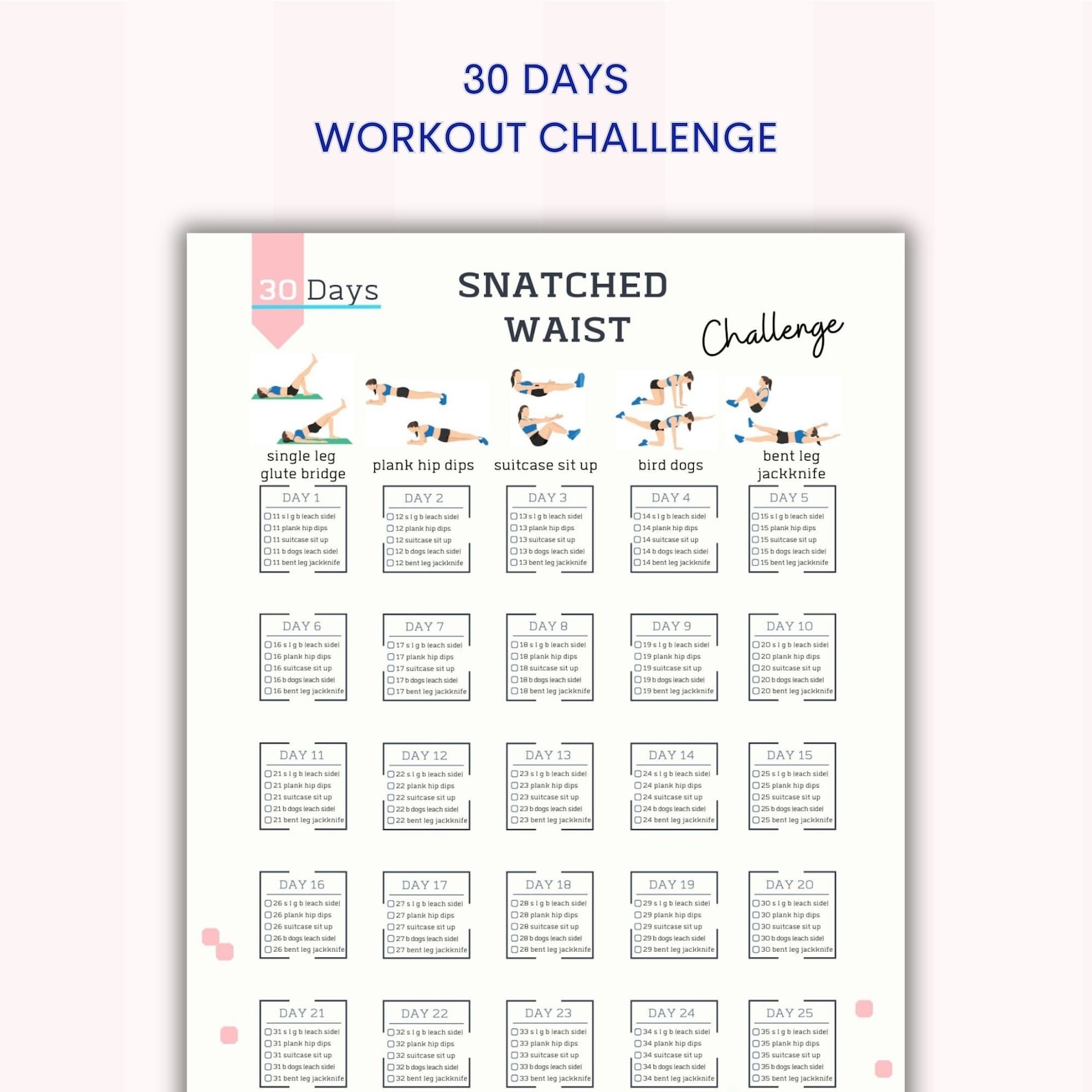 30 Day Snatched Waist Challenge | Waist-trimming | Sleeker Waist |lose ...