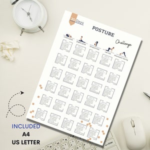 30 Day Posture Challenge | Home Workout | Fitness Tracker | Back Beauty ...