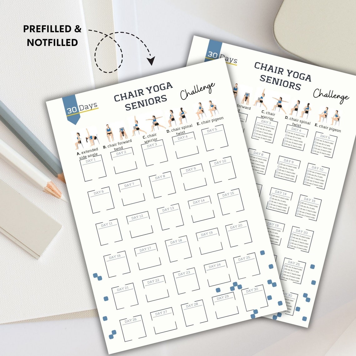 30 Day Chair Yoga Seniors Challenge Chair Workout Chair Yoga Guide ...