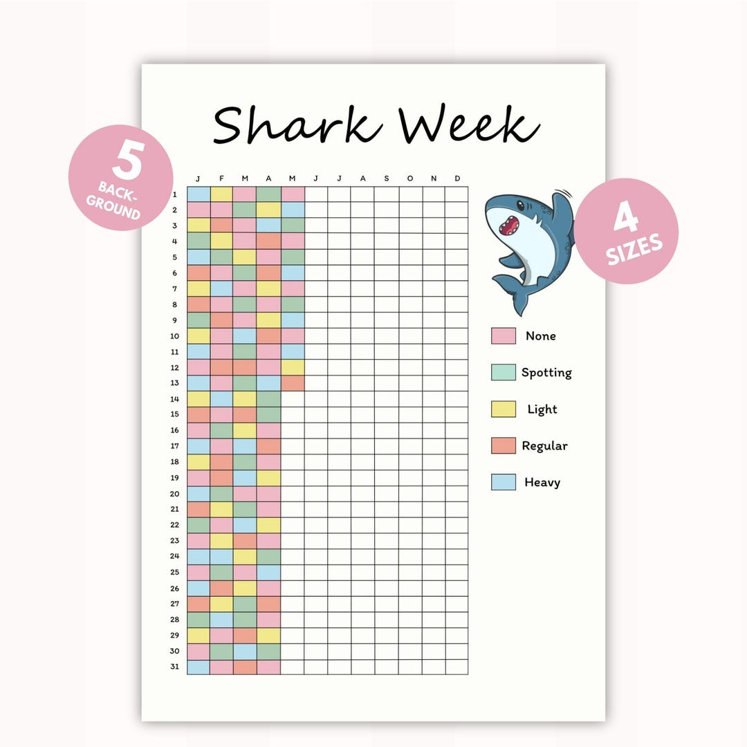 Shark Week |period Tracker |ovulation Tracker | Monthly Cycle ...