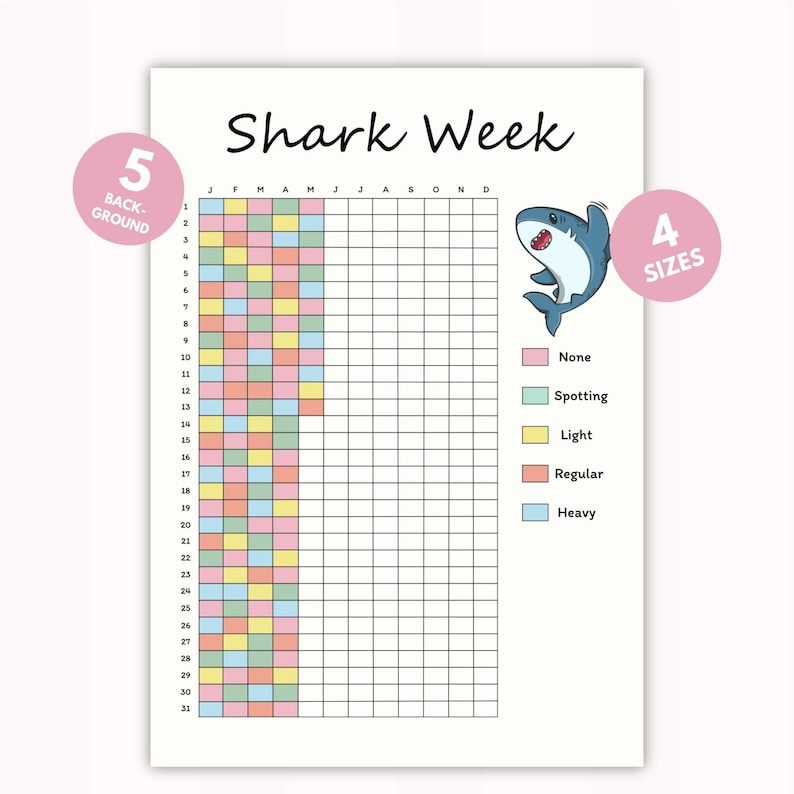 Shark Week |period Tracker |ovulation Tracker | Monthly Cycle ...