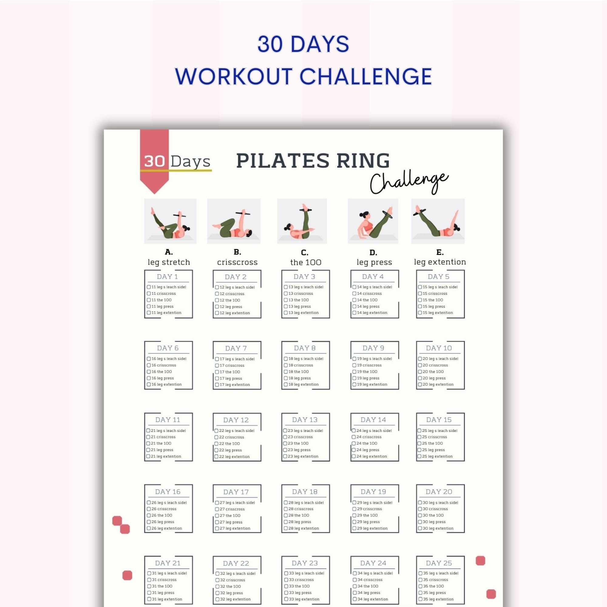 30 Day Pilates Ring Challenge | Lose Belly Fat | Pilates| House Workou ...