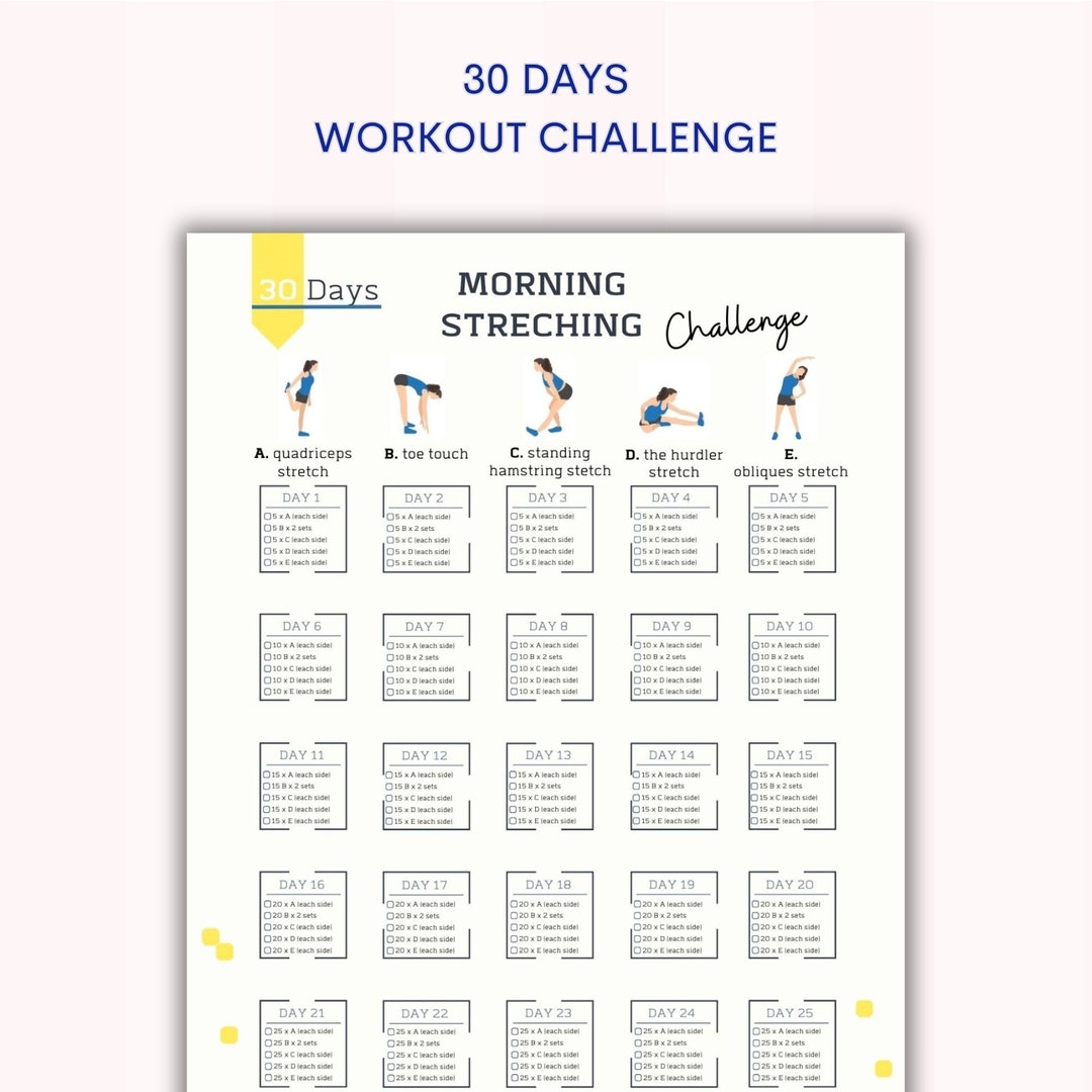 30 Day Morning Stretch Challenge House Workout Women Bodybuilding ...