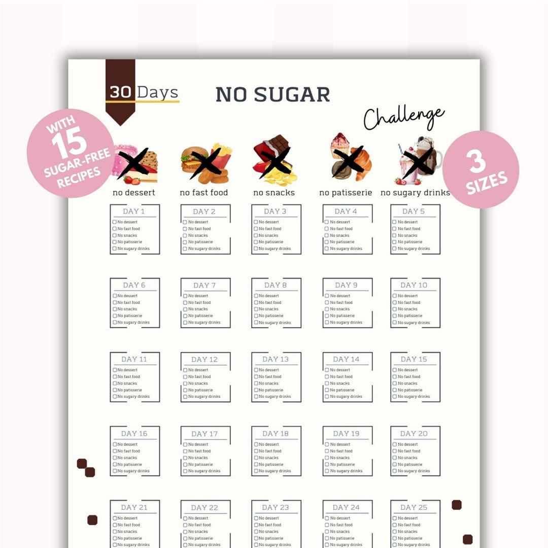 30 Day No Sugar Challenge |no Snacks | No Sugar Tracker | Healthy Sugur ...
