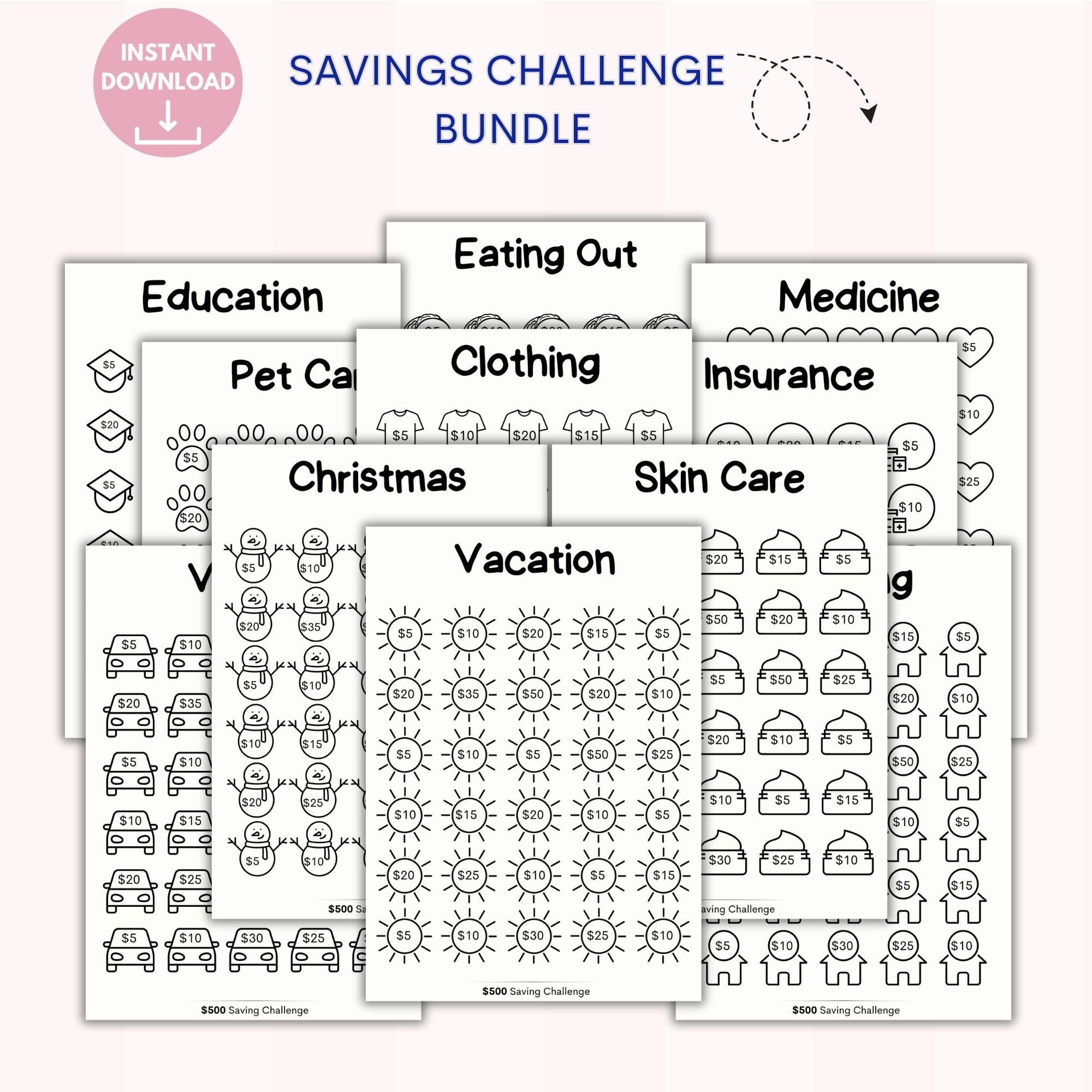 Saving Challenge Bundle 20 Ultimate Bundle 500 Saving - Etsy