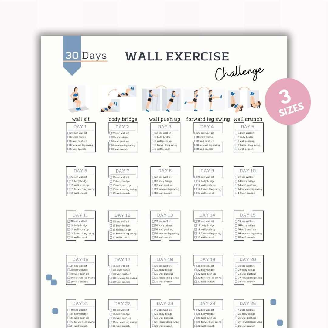 30 Day Wall Exercise Challenge | Wall Pilates | Workout Digital ...