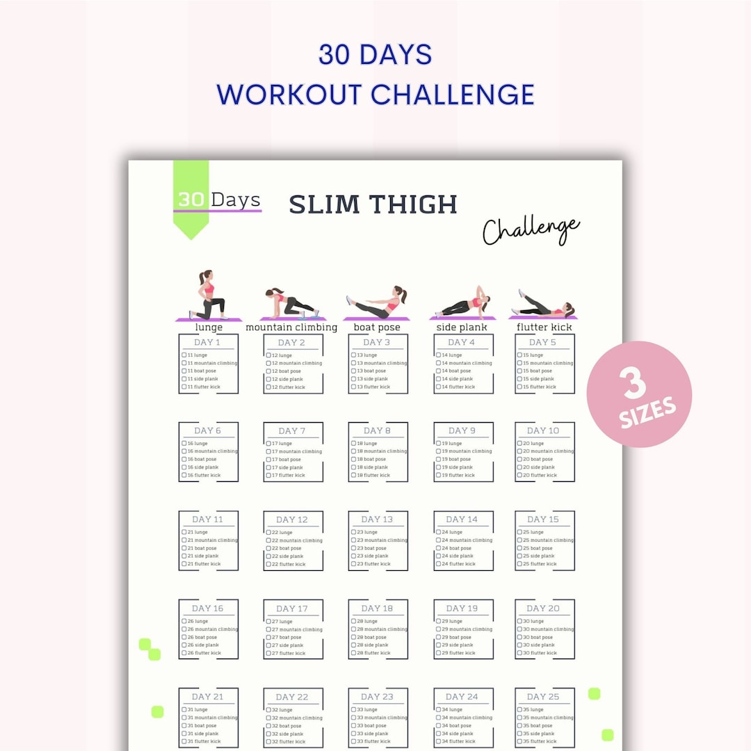 30 Day Slim Tigh Challenge | Home Workout | Women Fitness | Lose Belly ...