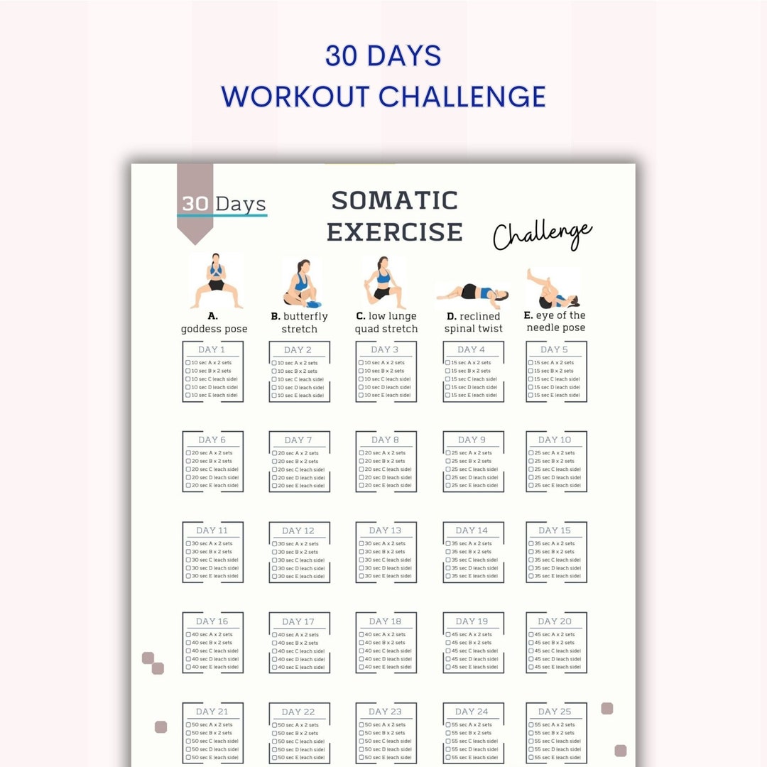 30 Day Somatic Exercise Challenge Somatic Healing Coping Skills Nerve ...