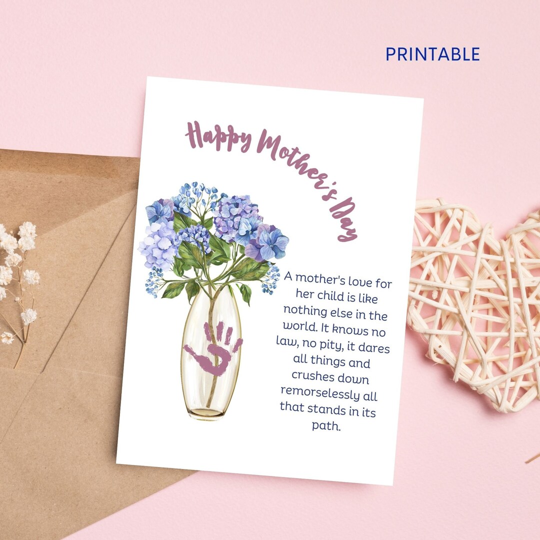 Mother's Day Card | for Mom, for Grandma | Handprints | Gift From Kids ...