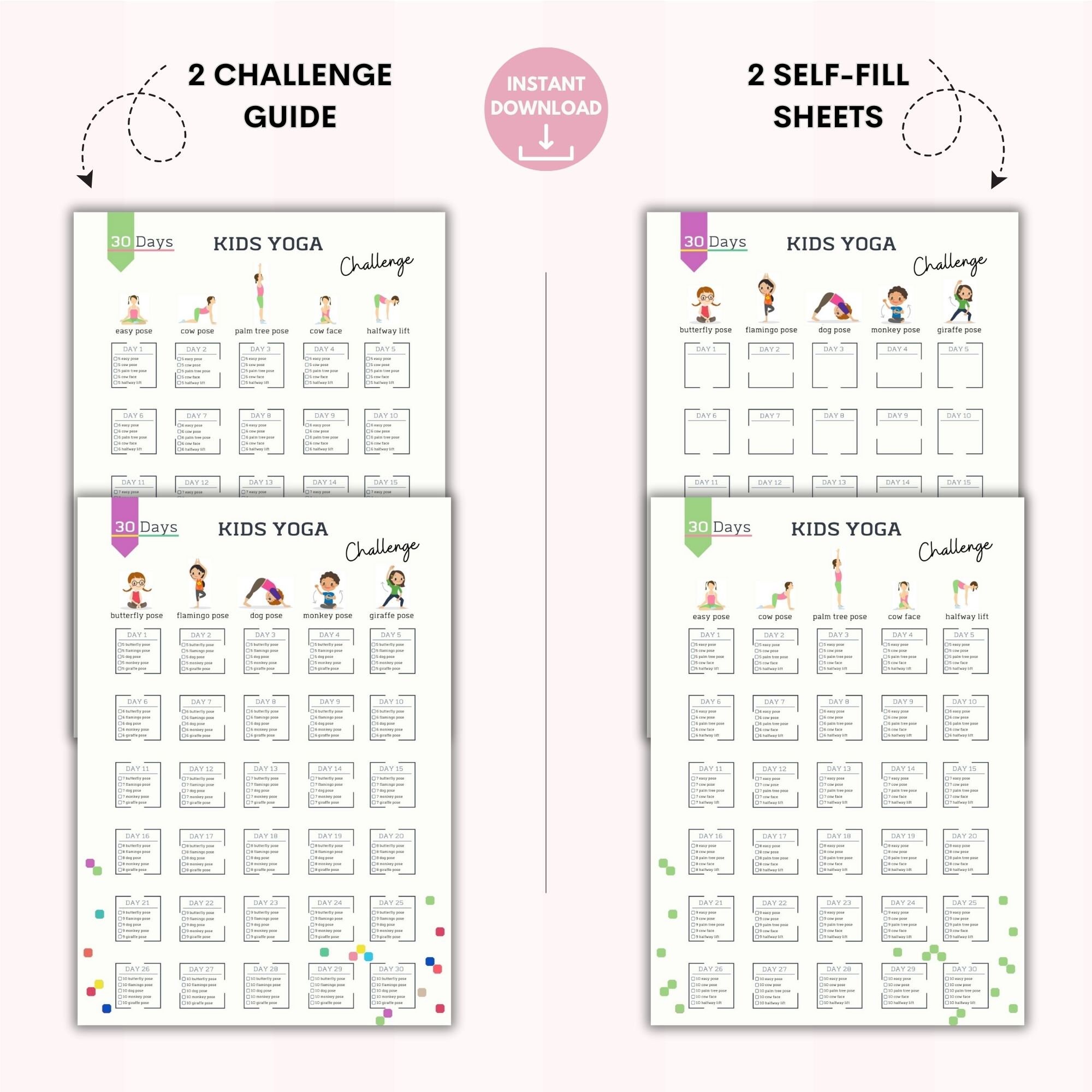 Kids Yoga Bundle 30 Day Kids Yoga Challenge Kids Yoga Stickers and ... Kids Yoga Bundle 30 Day Kids Yoga Challenge Kids Yoga Stickers and ...