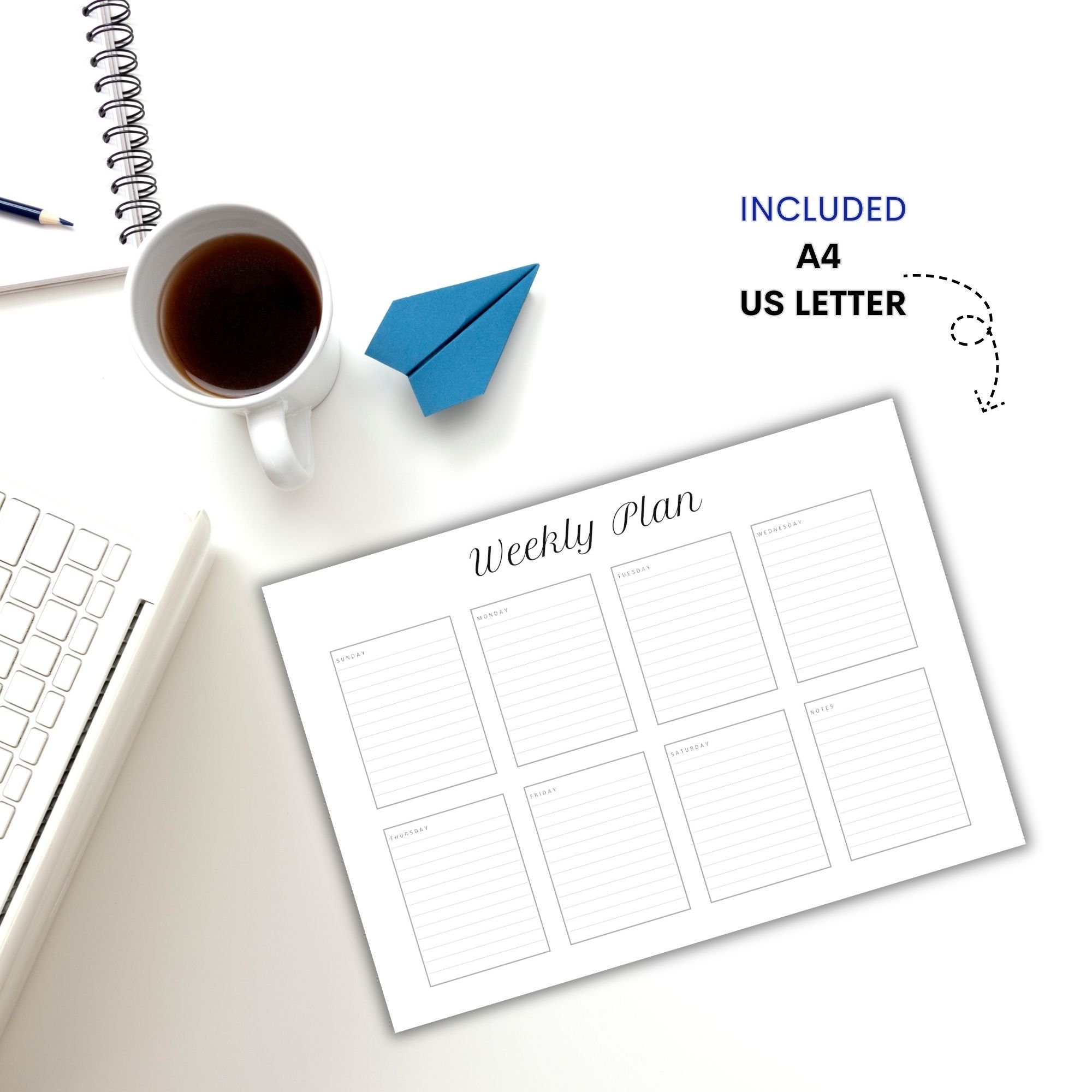 Weekly Planner | Simple Planner | Minimal Weekly Schedule | Planner ...