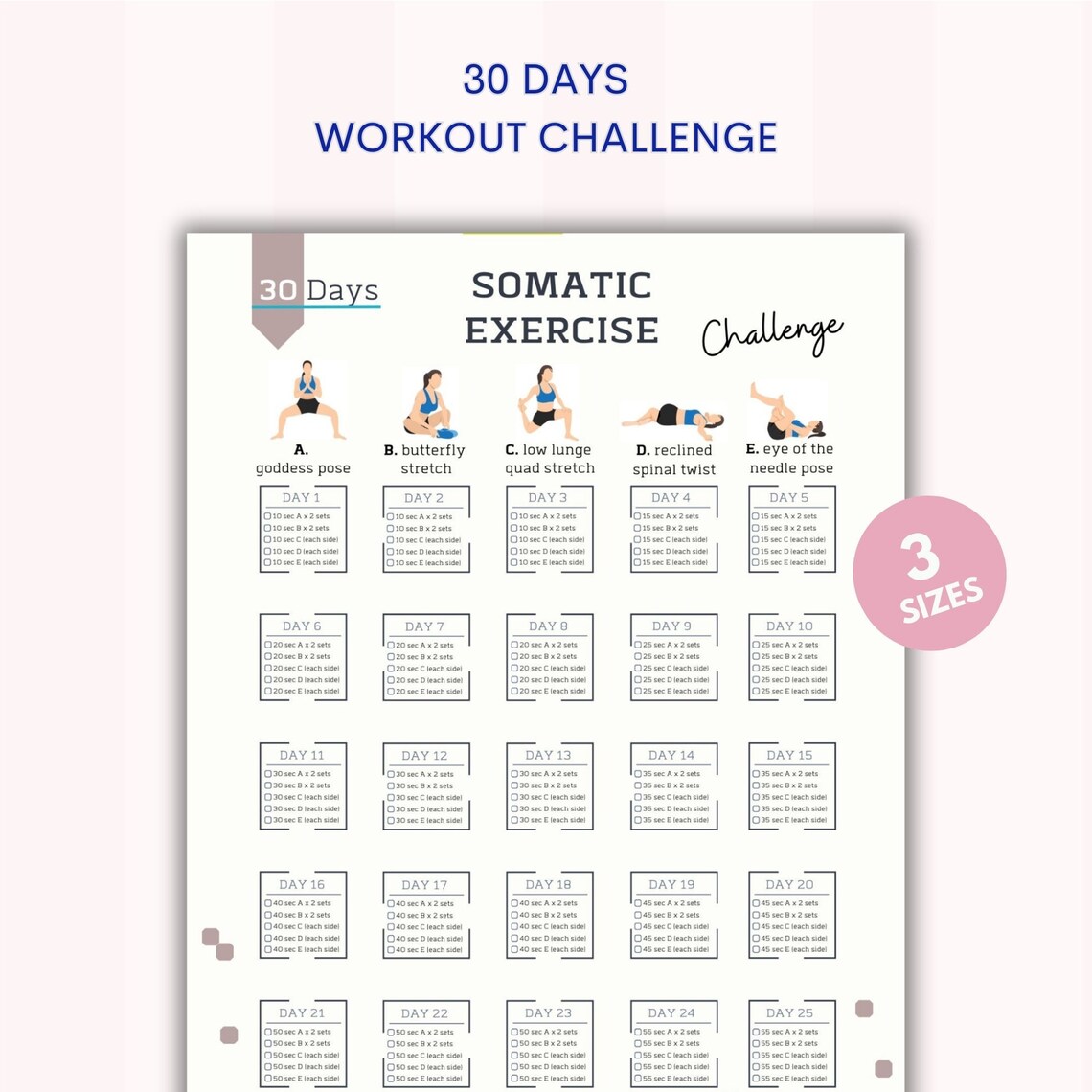 30 Day Somatic Exercise Challenge | Somatic Healing Coping Skills ...