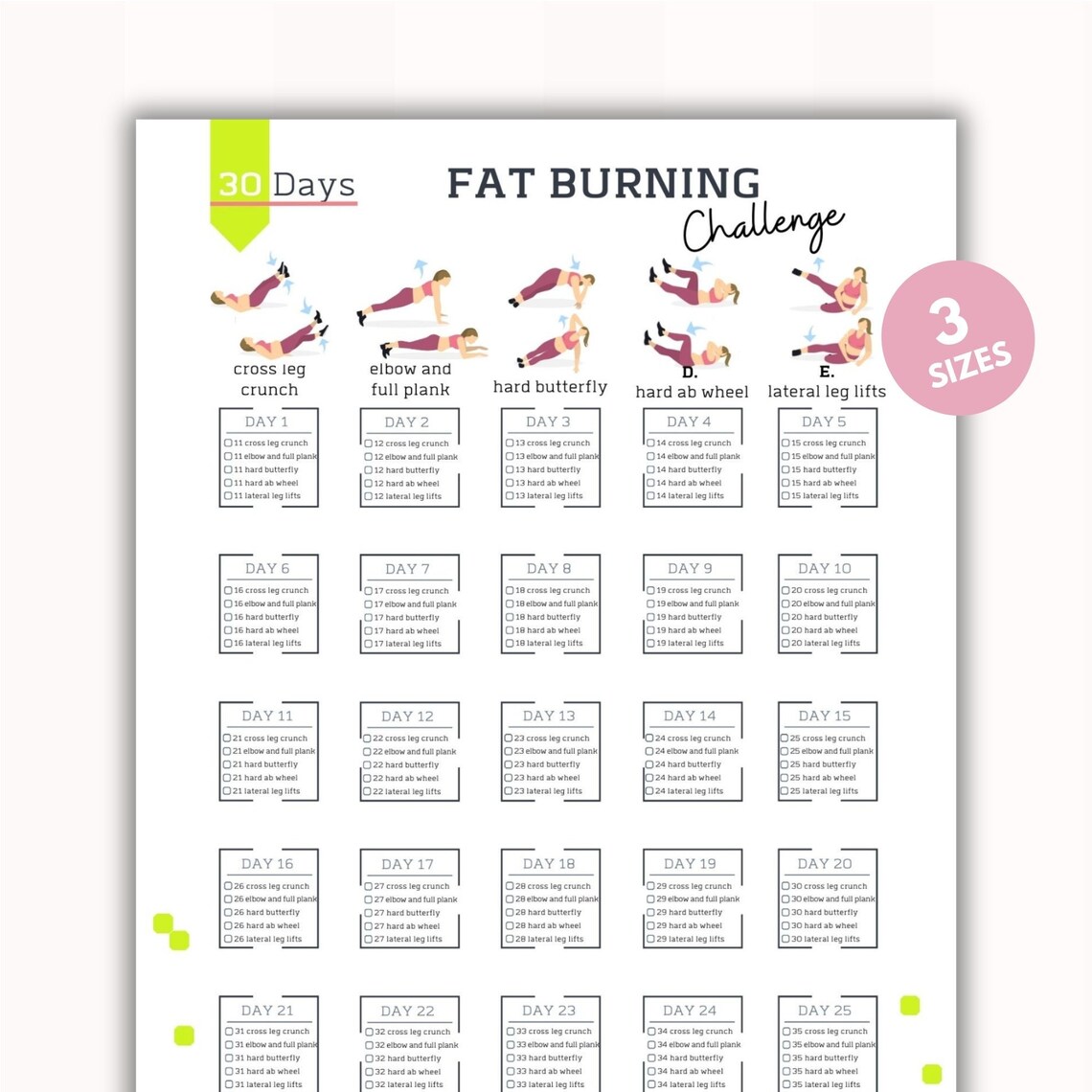 30 Day Fat Burning Challenge | Fat Burning Exercises | Workout Digital ...
