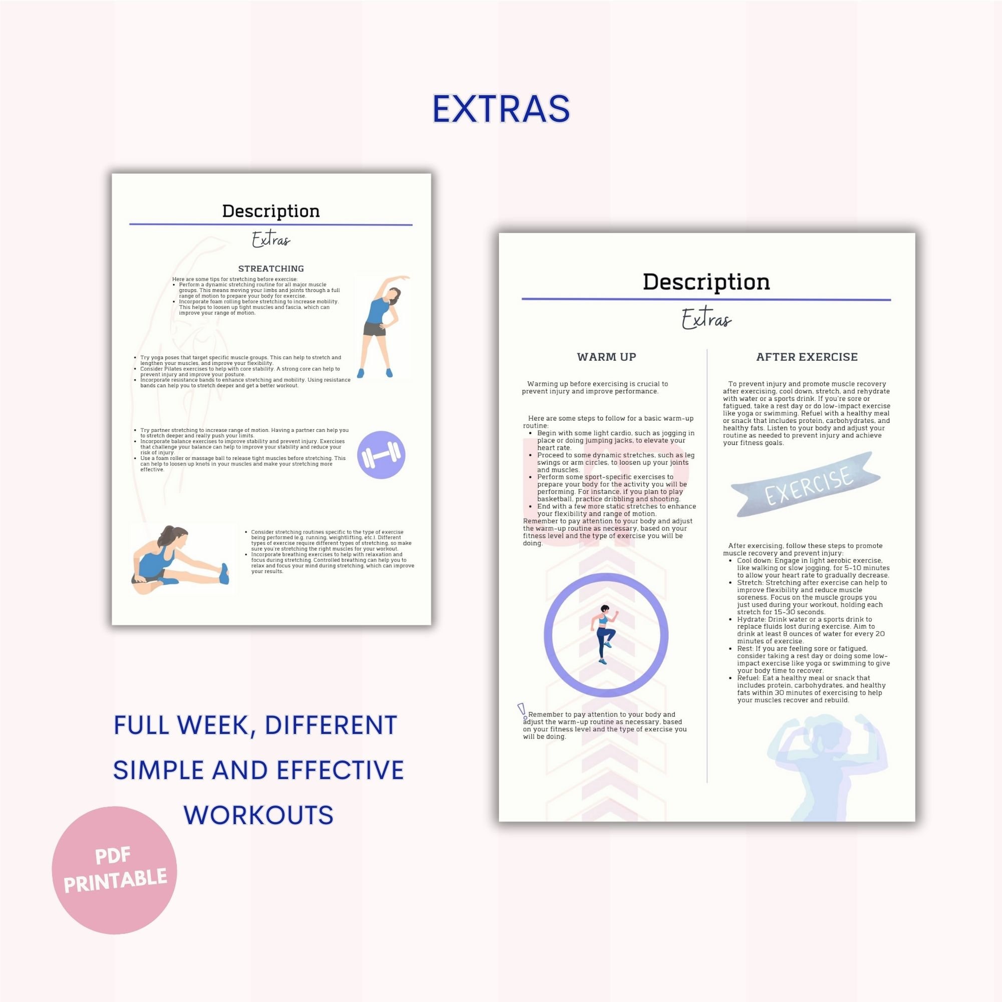 Wall Workout Bundle Full Week House Workout Bodybuilding Tracker A Week ...