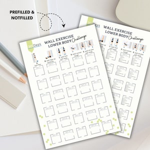 Wall Workout Bundle |wall Exercise |wall Pilates |30 Day Challenge |abs ...