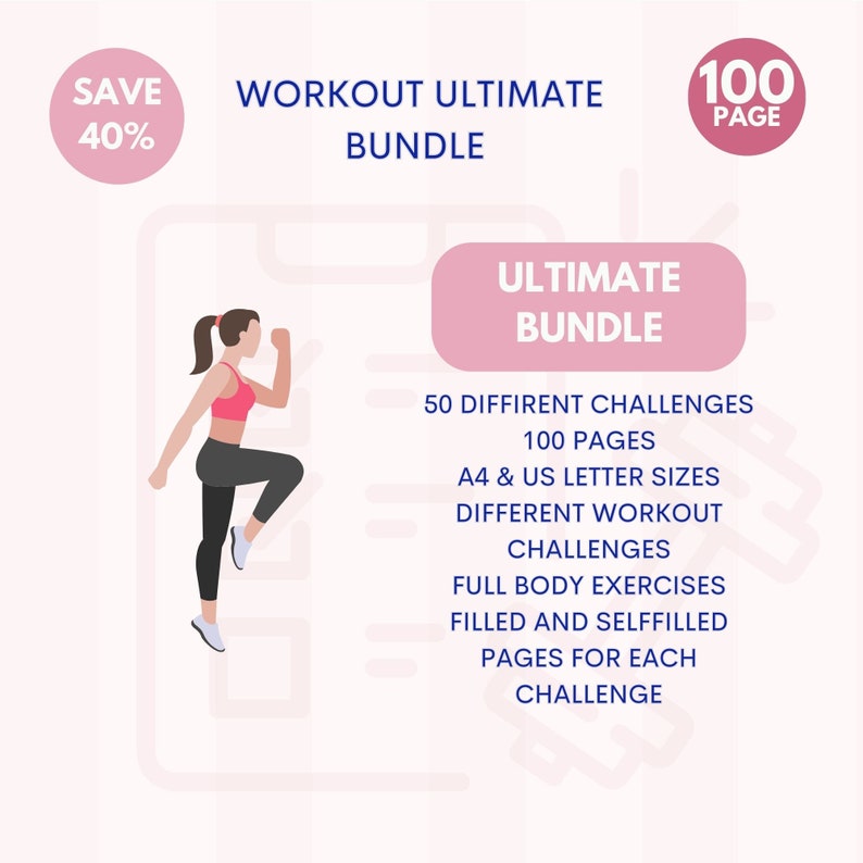 Ultimate Workout Bundle | Workout Workbook | 50 Product | 30 Day ...