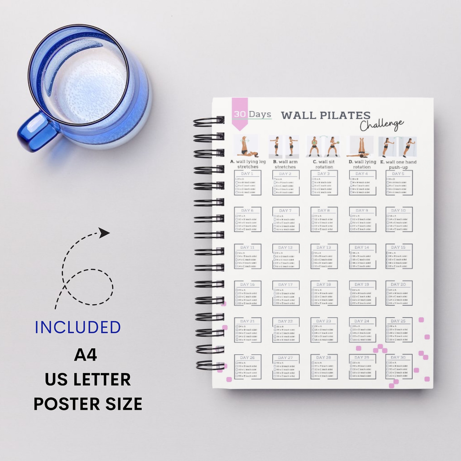 30 Day Wall Pilates Challenge |wall Pilates | Workout Digital | Quick ...