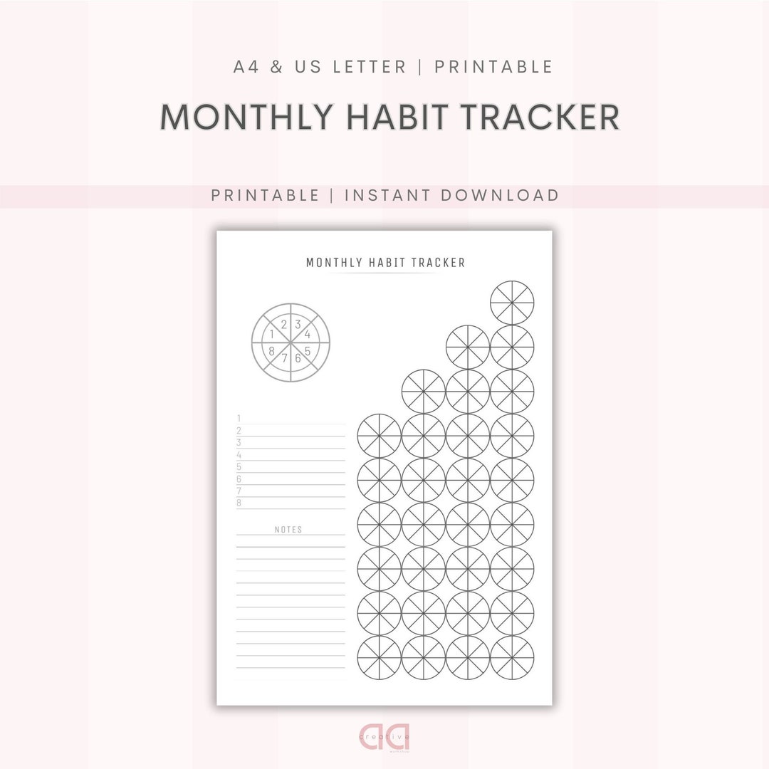 Monthly Habit Tracker | Undated Tracker | Routine Tracker | 30 Day ...