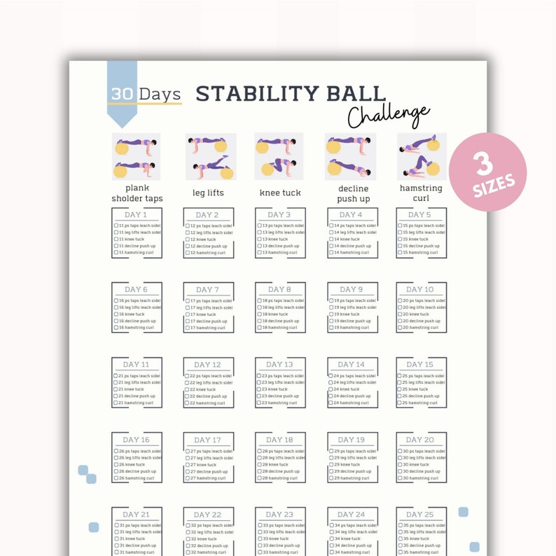 30 Day Stability Ball Challenge | House Workout | Bodybuilding Tracker ...