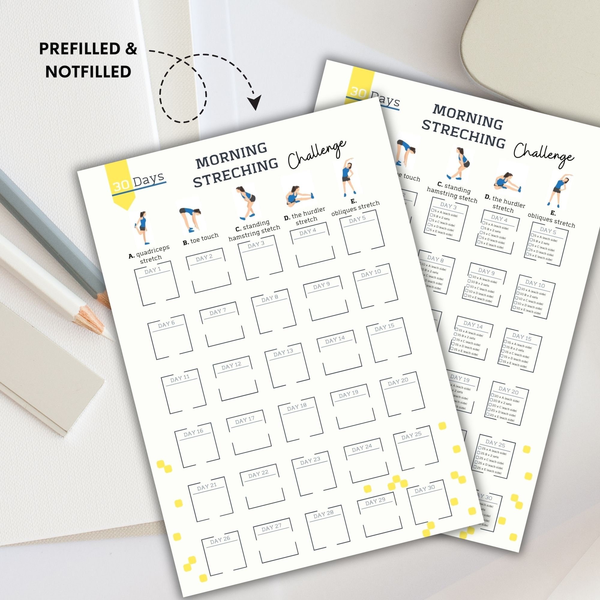 30 Day Morning Stretch Challenge House Workout Women Bodybuilding ...